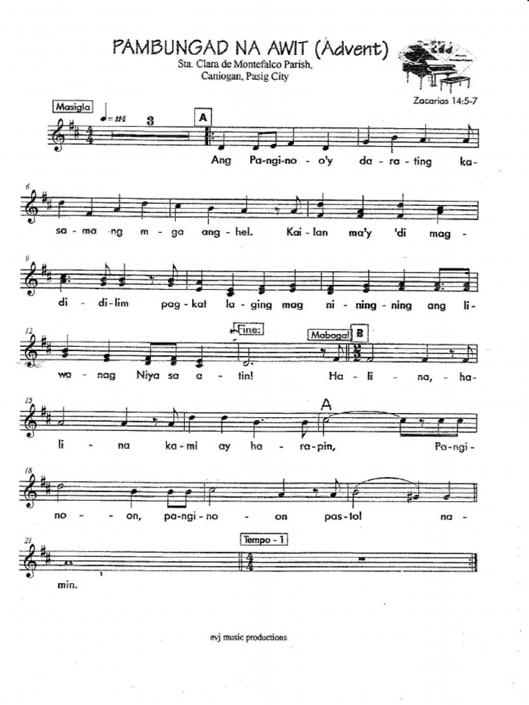 Pambungad at Pangwakas Na Awit Sa Panahon NG Adbiyento | PDF