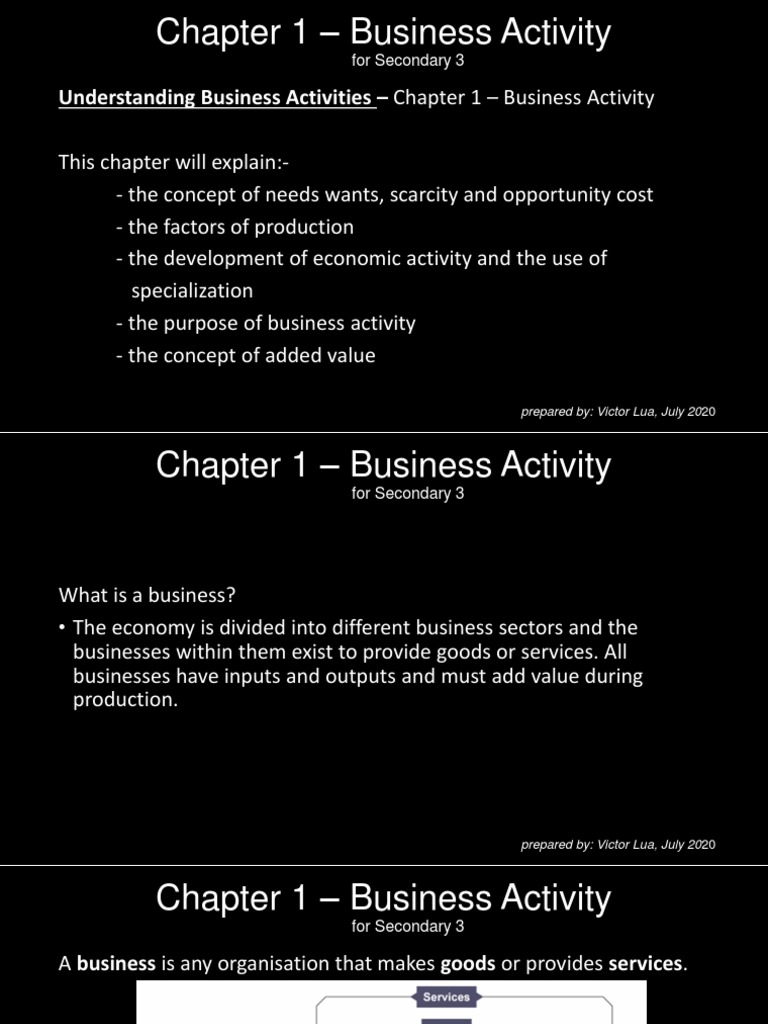 Chapter 1 - Business Activity | Download Free PDF | Factors Of ...