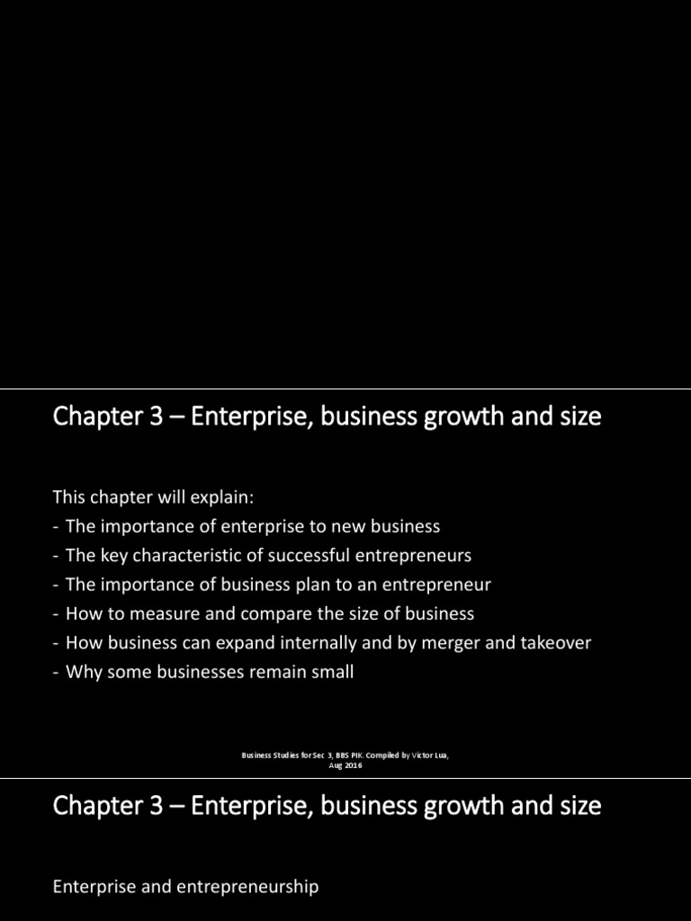 Chapter 3 - Enterprise, Business Growth and Size | PDF ...