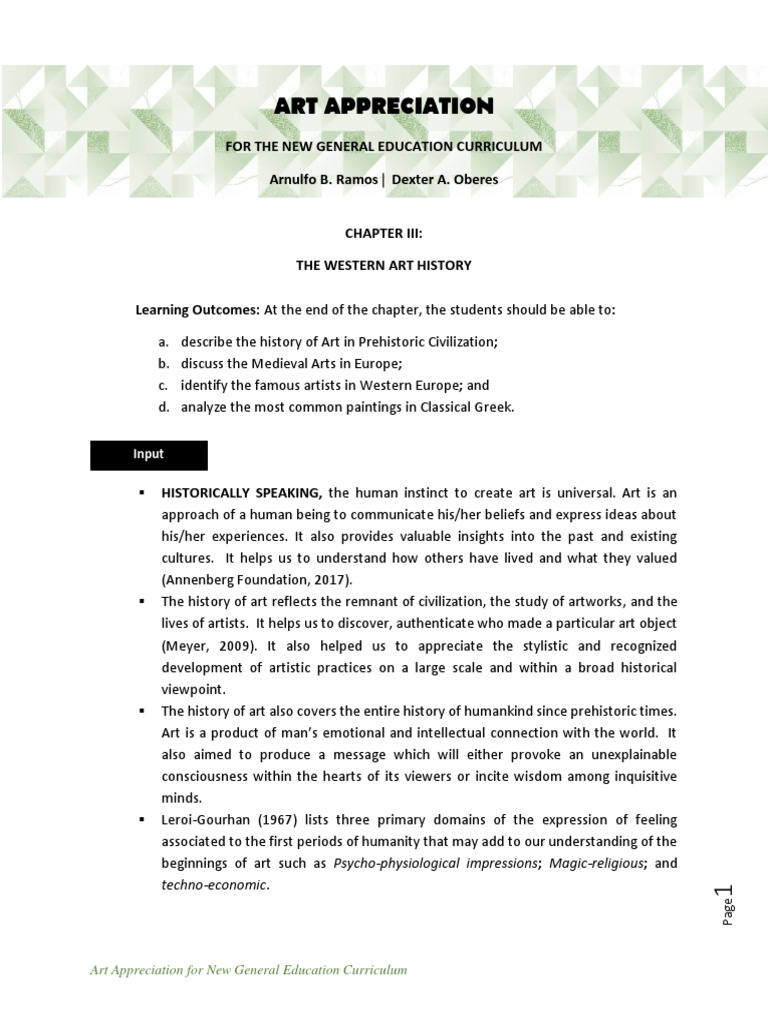 Art Appreciation: For The New General Education Curriculum Arnulfo B ...