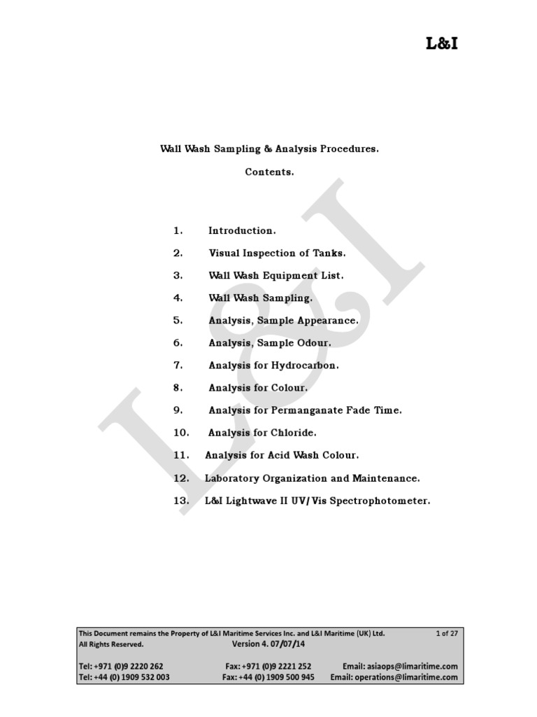 Wall - Wash - Sampling - and - Analysis - Procedures COMPLETE | PDF ...