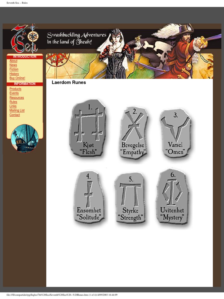 7th Sea - Runes | PDF | Games & Activities | Technology & Engineering