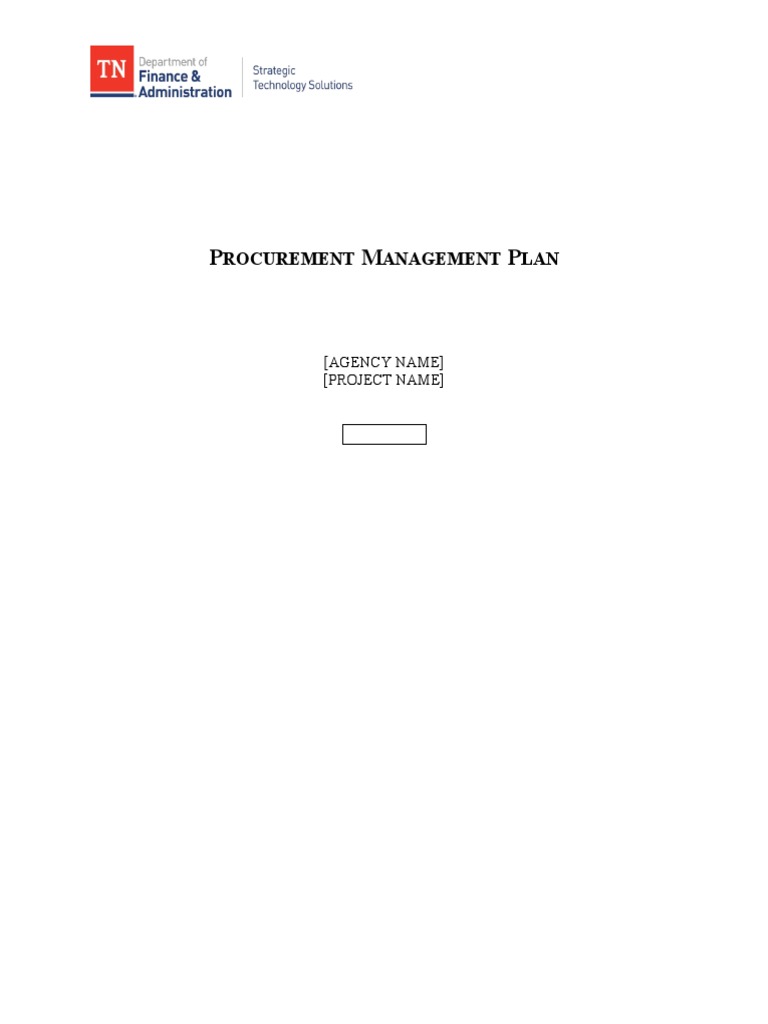Procurement Management Plan TEMPLATE | PDF | Procurement | Request For ...