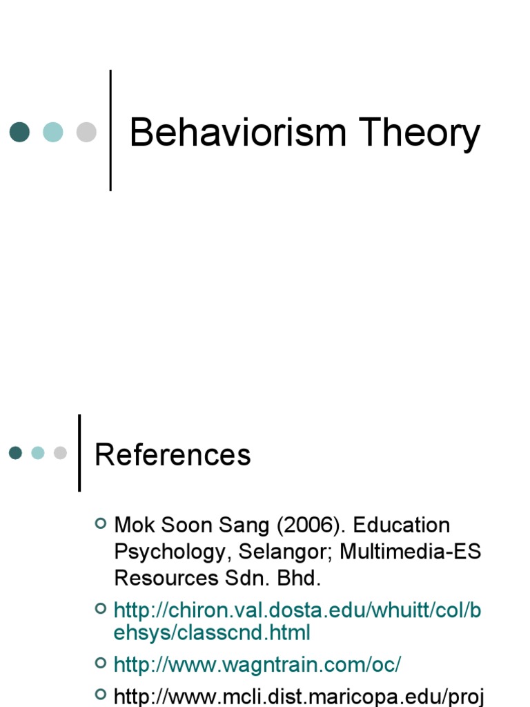 Behaviorism Theory | PDF | Classical Conditioning | Reinforcement