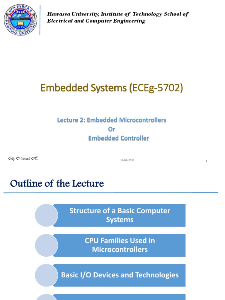 Embedded Systems Lecture 2 | PDF | Microcontroller | Embedded System