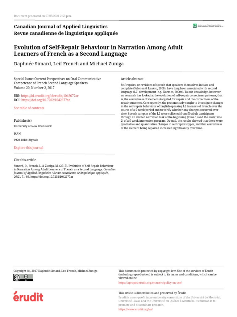 Simard 2017 | PDF | Second Language | Skewness