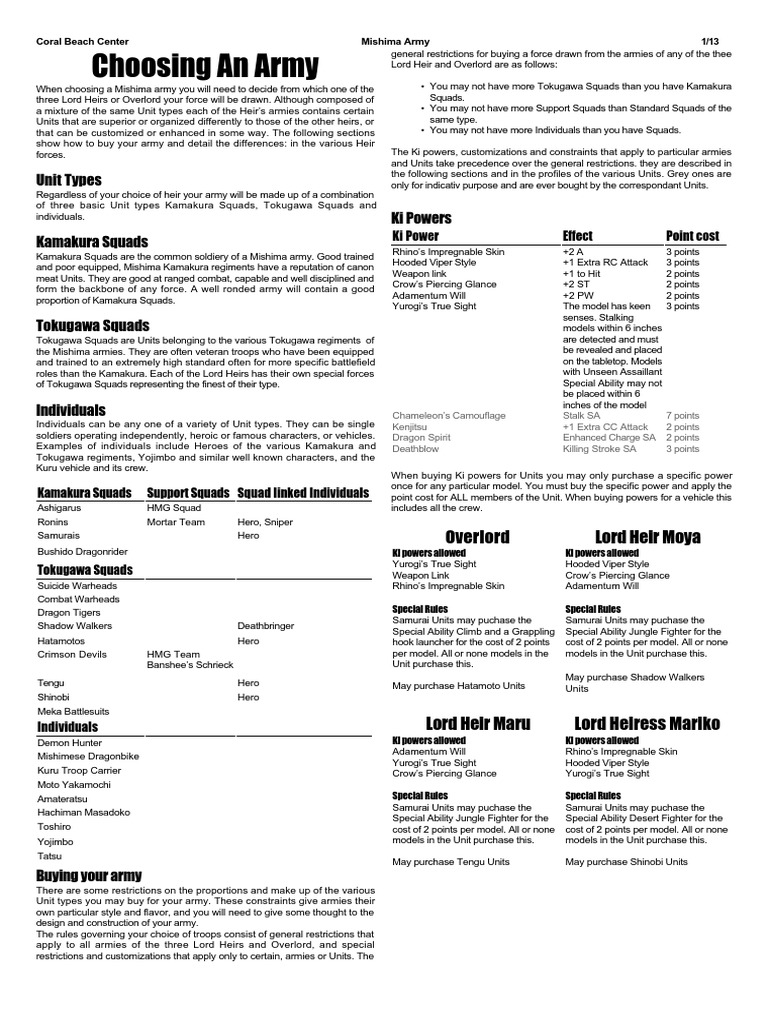 Choosing An Army: Unit Types | PDF | Mortar (Weapon) | Artillery