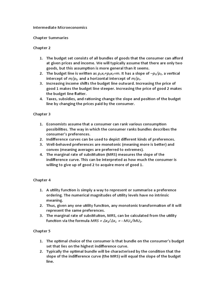 Intermediate Microeconomics | PDF | Demand | Utility