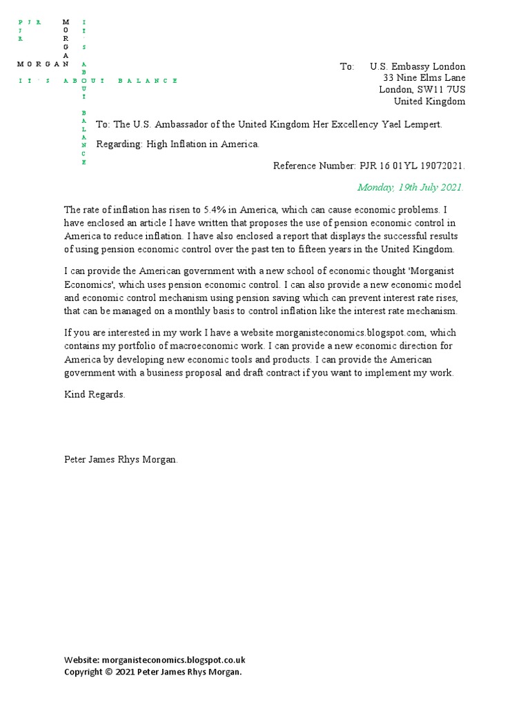 Scribd Letter To The American Ambassador To The United Kingdom Her ...