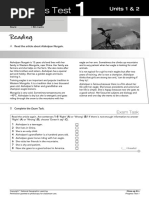 Level A1 English Test PDF | PDF | Leisure