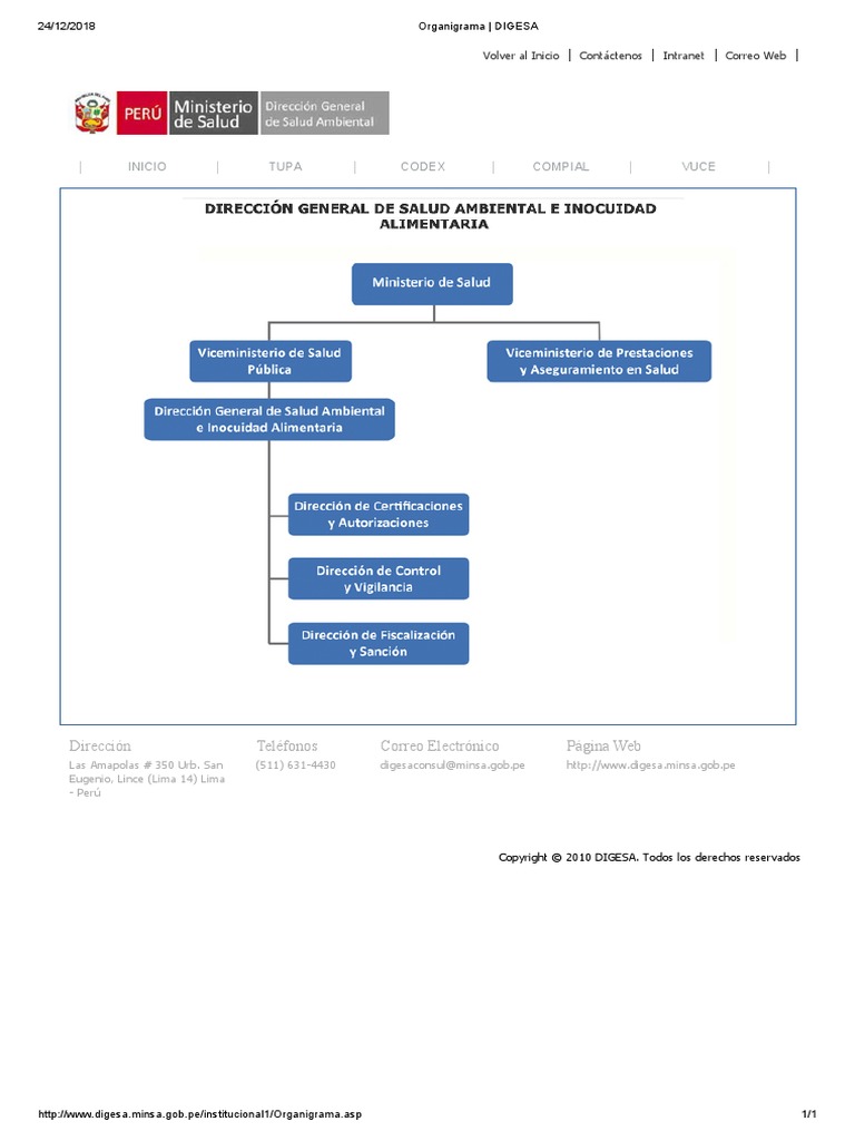 Organigrama - DIGESA | PDF