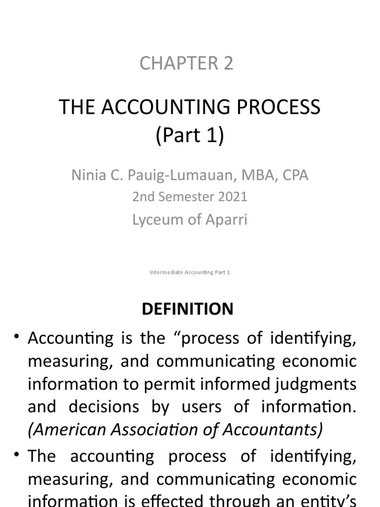 The Accounting Process (Part 1) : Ninia C. Pauig-Lumauan, MBA, CPA ...