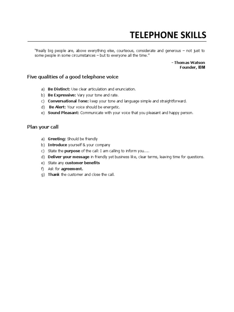 Telephone Skills: Five Qualities of A Good Telephone Voice | Download ...