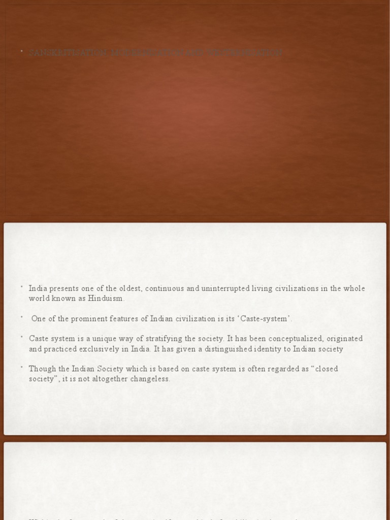 Sanskritization and Westernization | PDF | Caste | Vedas