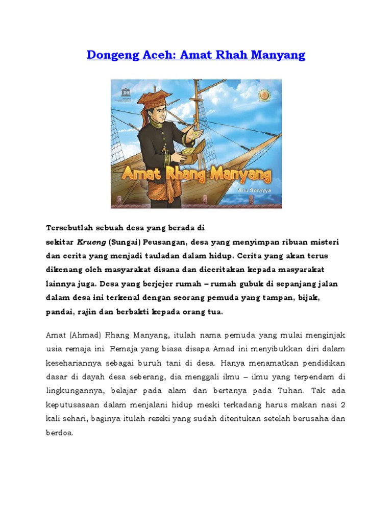 Cerita Dongeng Amat Rhah Manyang 1 | PDF
