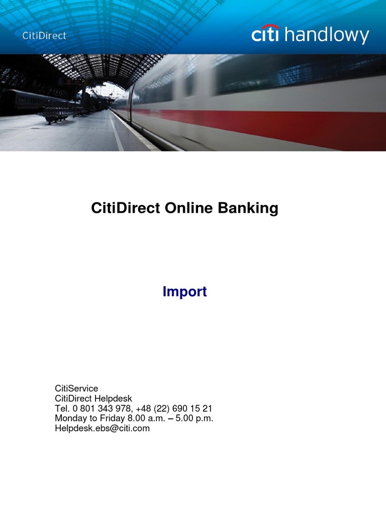CitiDirect Online Banking Bank Handlowy W Warszawie S.A. | PDF ...