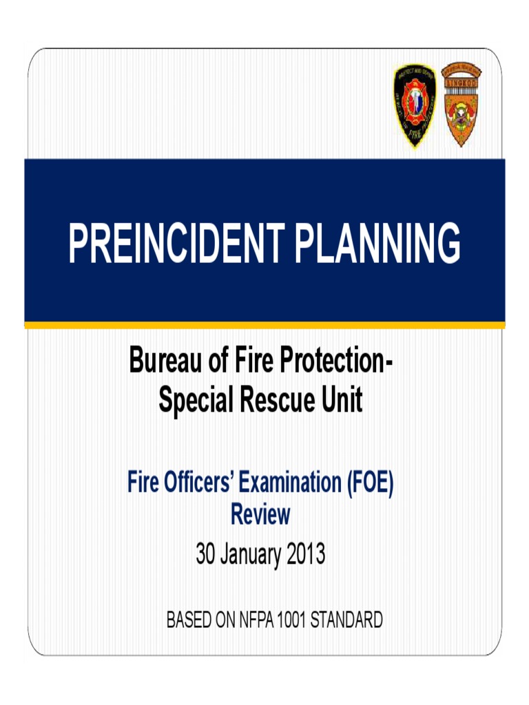BFP Preincident Planning | PDF | Firefighting | Emergency