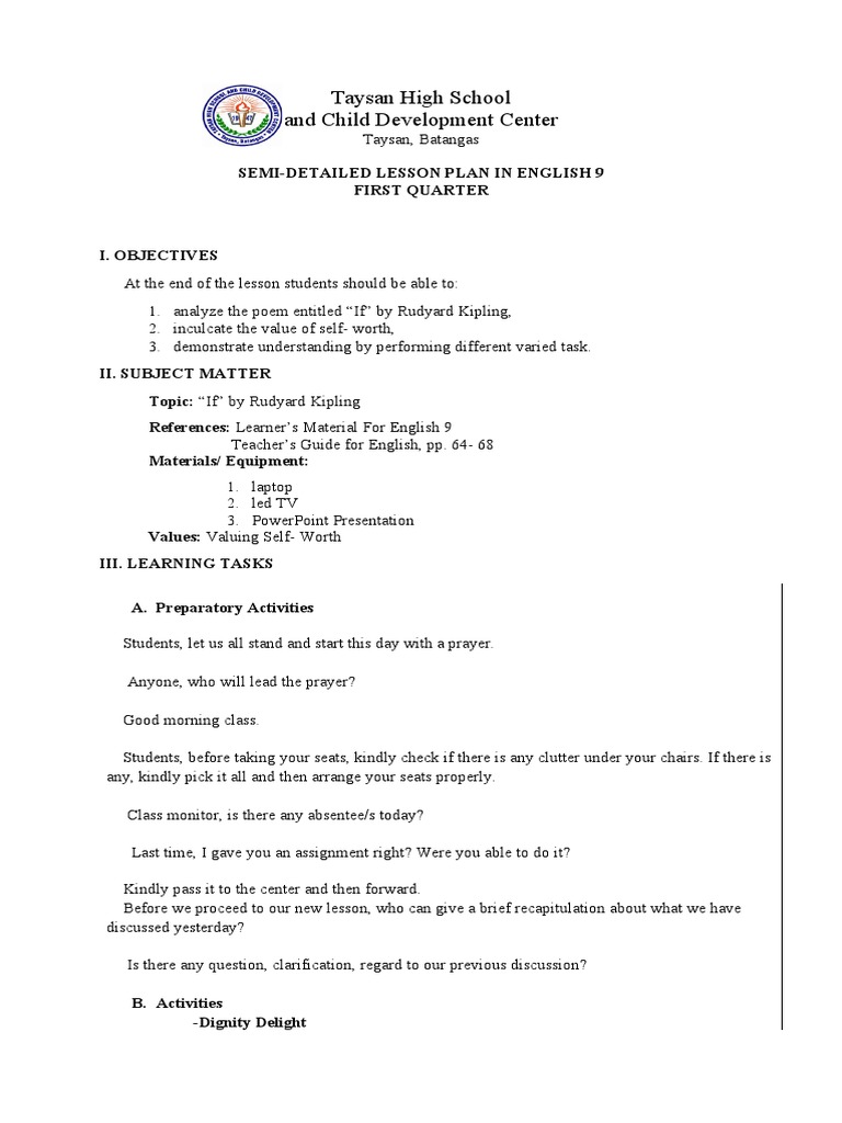 Lesson Plan | PDF | Nonverbal Communication | Communication