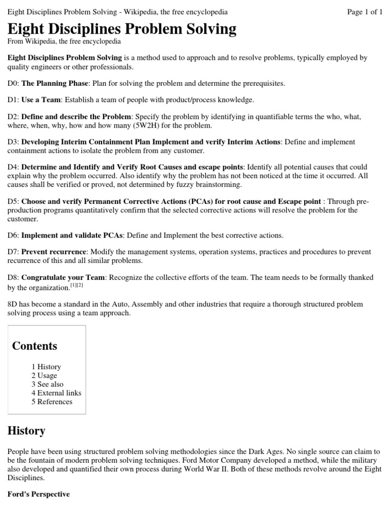 8D Problem Solving Method Guide | PDF | Epistemology | Cognition