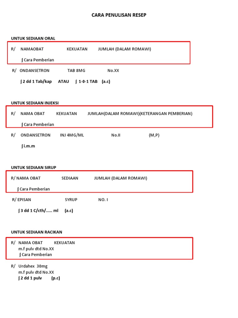 Panduan Penulisan Resep Obat Injeksi | PDF