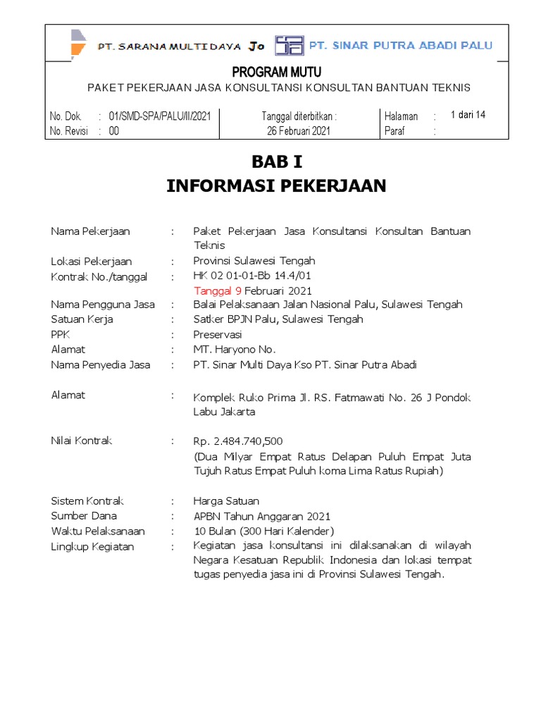 Program Mutu Bantek 2021 | PDF