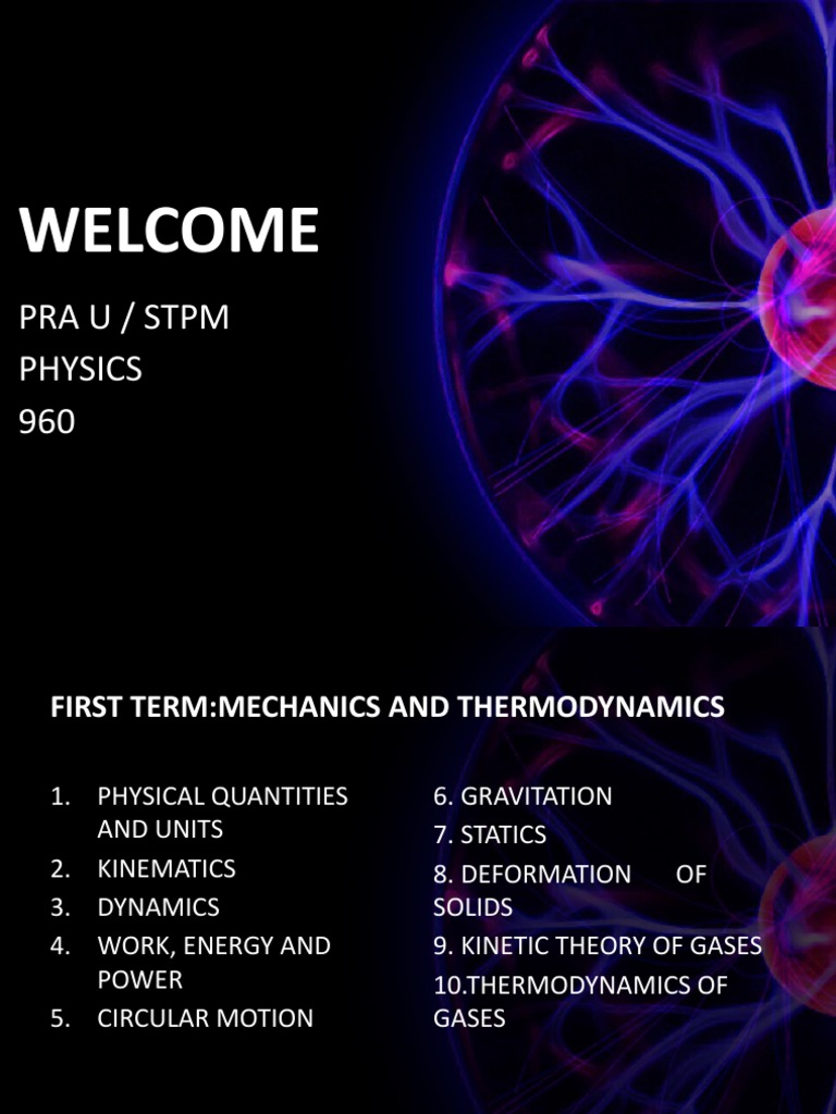 Welcome: Pra U / STPM Physics 960 | PDF
