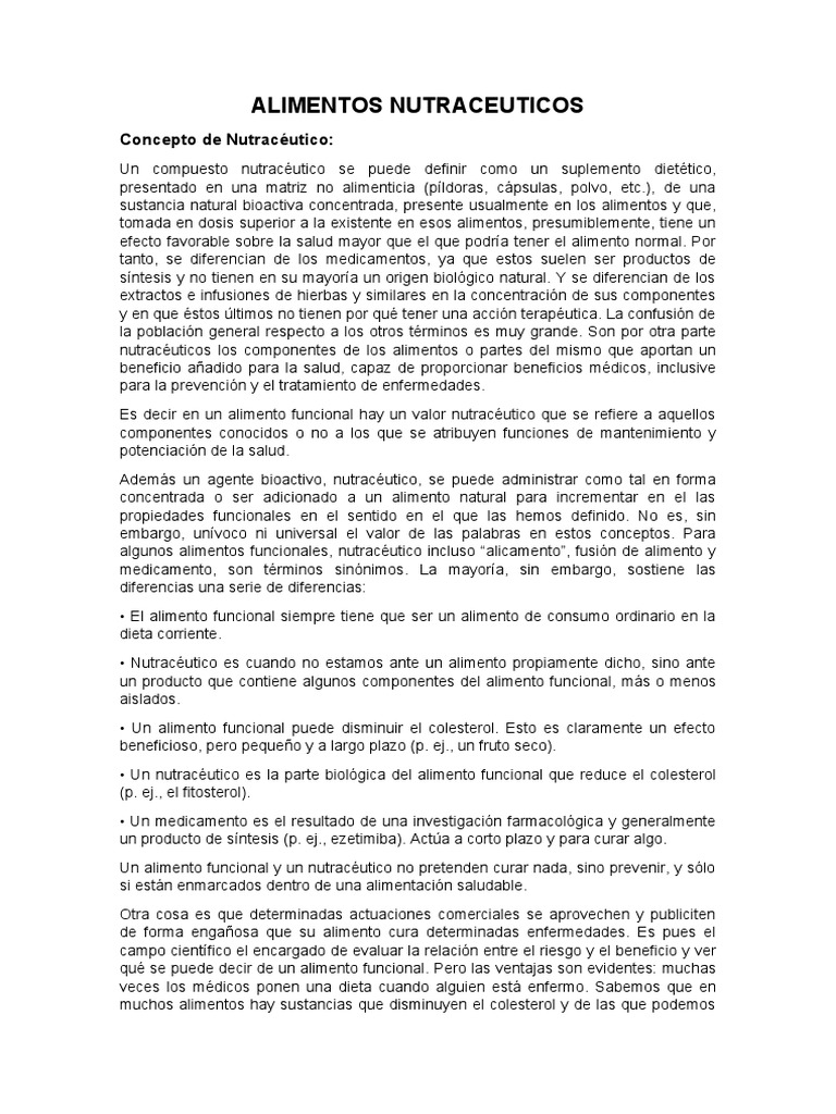 Guía de Alimentos Nutracéuticos | PDF | Nutracéutico | Comida funcional