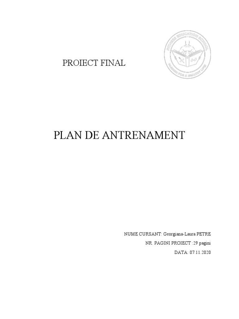 Plan de Antrenament | PDF
