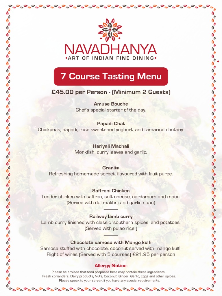 7 Course Tasting Menu | PDF