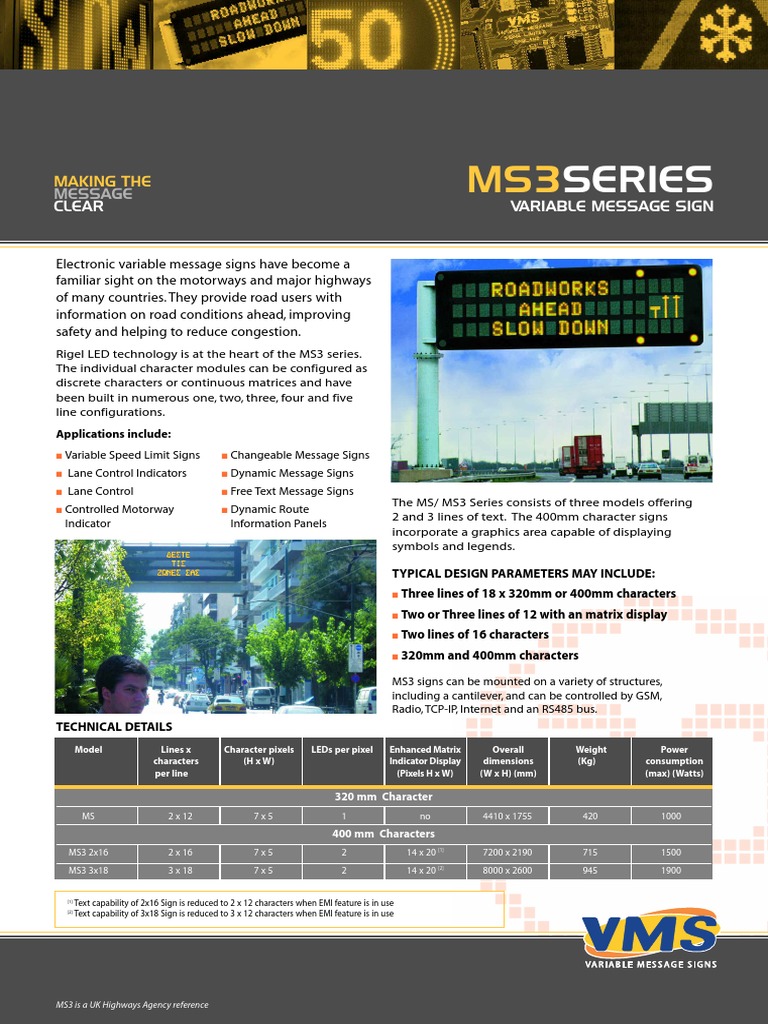 Motorway Signal Mark 3 (MS3) - 01 | PDF | Electronics | Information And ...