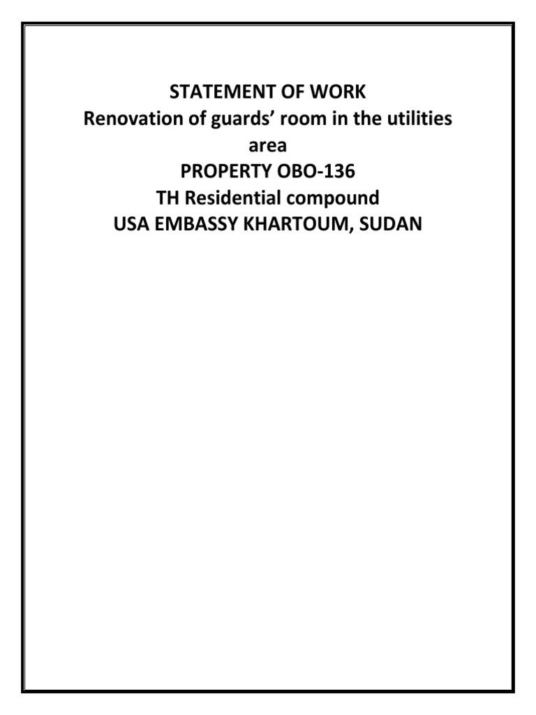 Construction Statement of Work | PDF | Plumbing | Electrical Wiring
