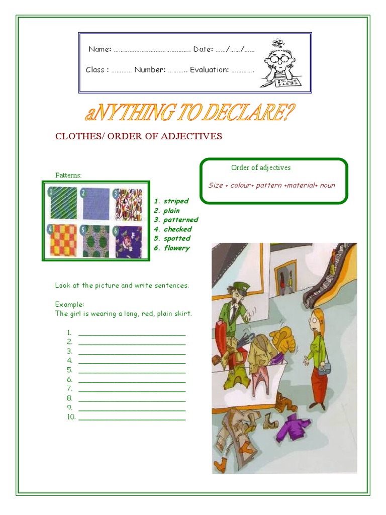 Order of Adjectives for Clothes | PDF