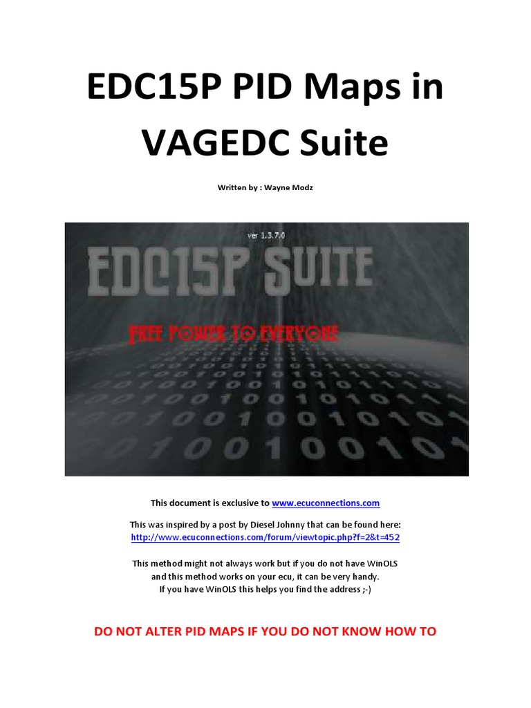 EDC15P PID Maps in VAGEDC Suite | PDF