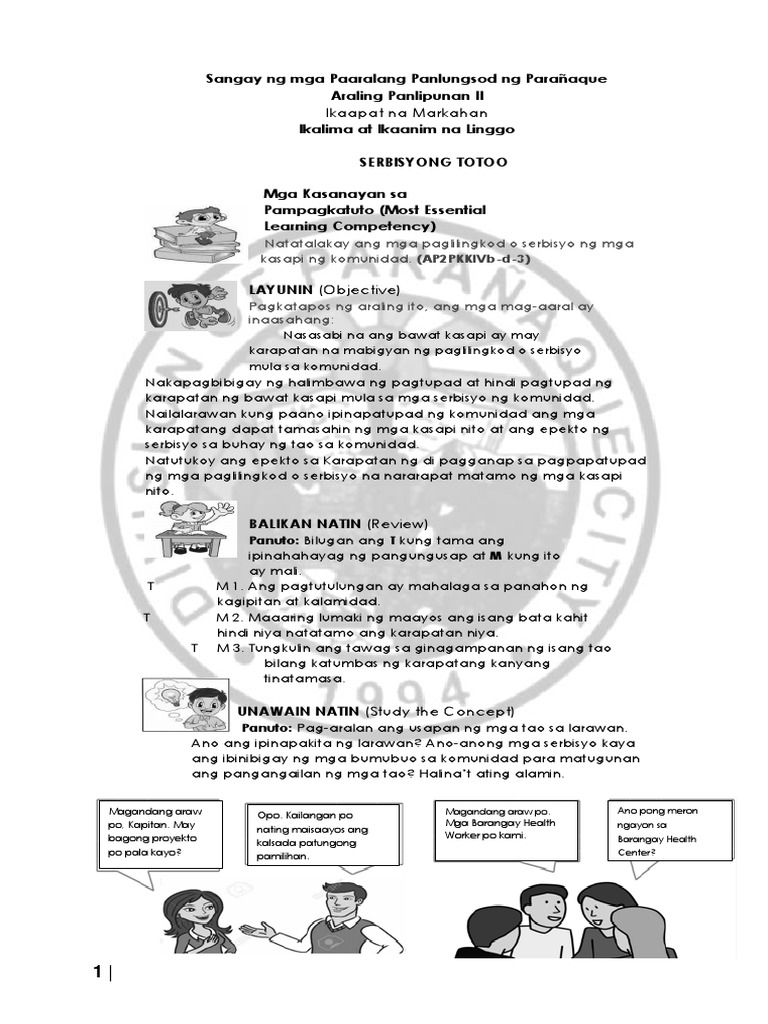 AP - Grade 2 - Quarter 4 - Module - Week5-6 | PDF