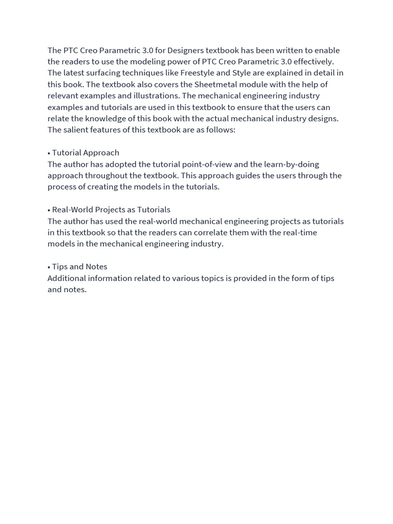 PTC Creo Parametric 3.0 for Designers: A Project-Based Approach to ...