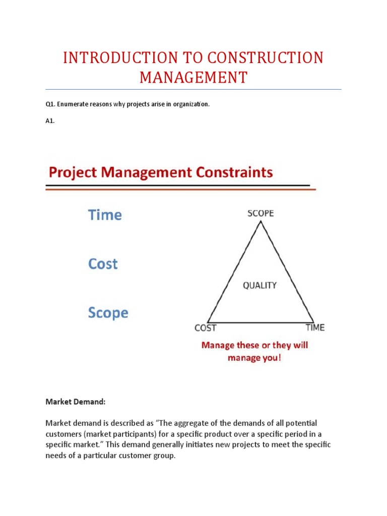 Introduction To Construction Management | PDF | Economies | Business