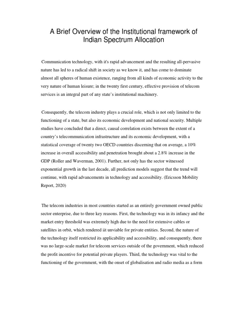 Spectrum Allocation in India | PDF | Deregulation | Privatization