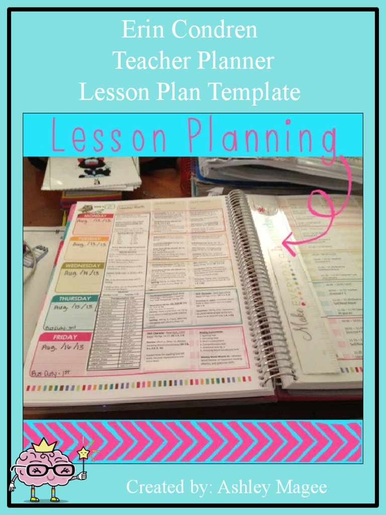 Erin Condren Teacher Planner Lesson Plan Template: Created By: Ashley ...
