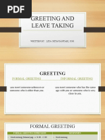 Greeting and Leave Taking Exercises | PDF