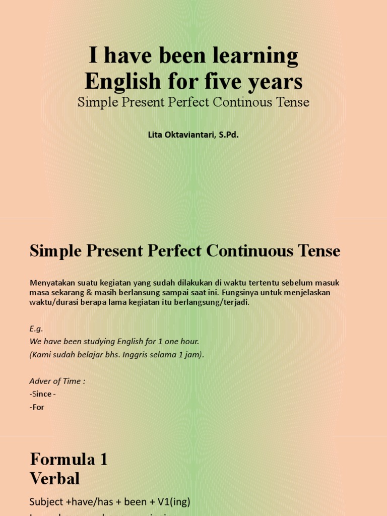 Learning English: Present Perfect Continuous | PDF | Adverb | Human ...