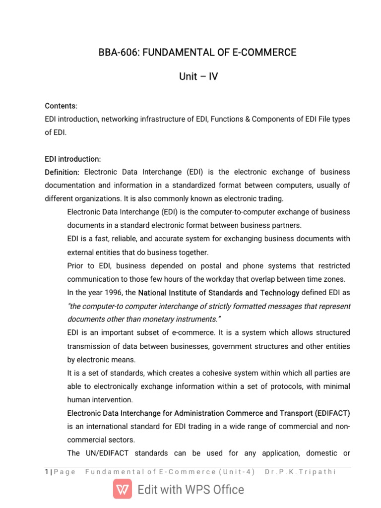 UNIT 4 Fundamentals of E Commerce-Lecture Notes | PDF | Nature