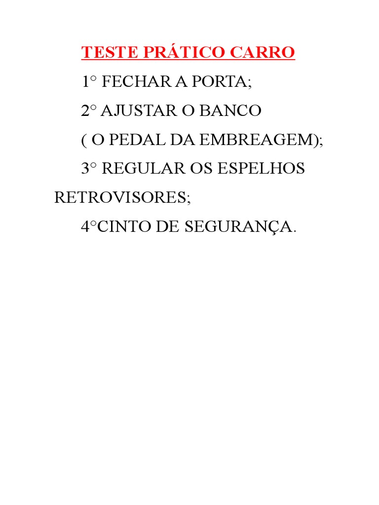 Passo A Passo Teste Pratico | PDF