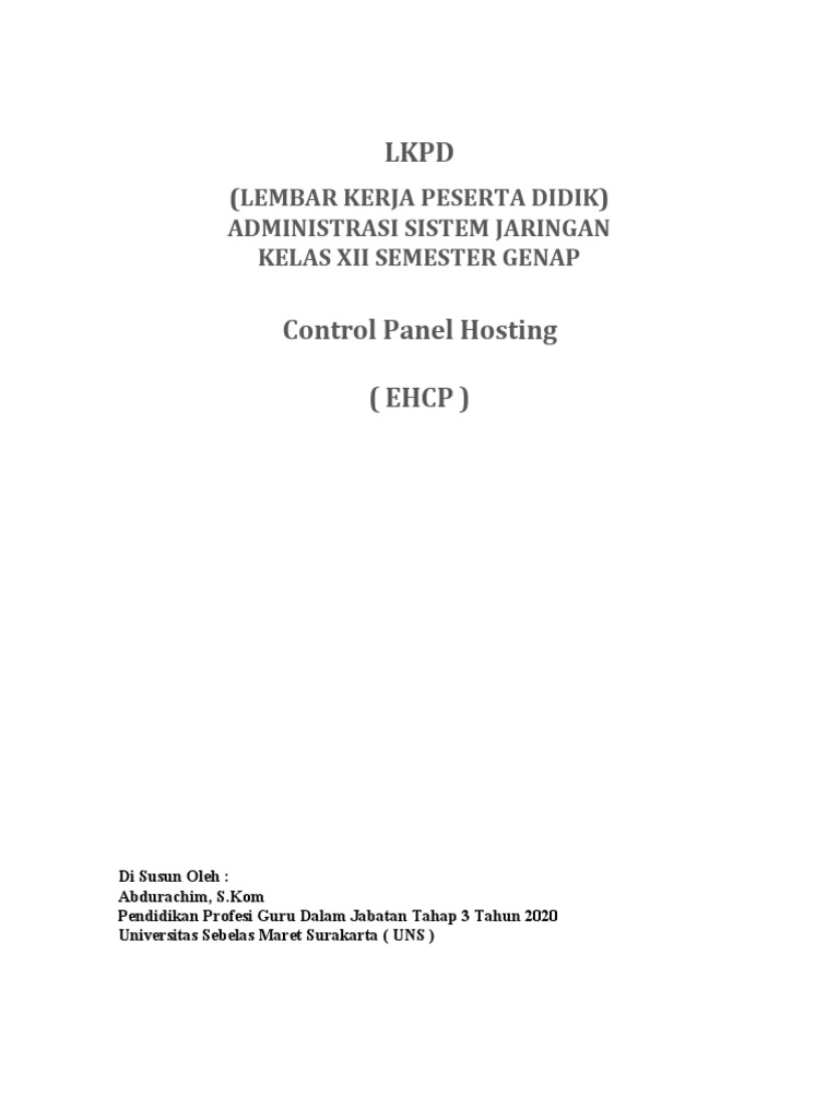 Prinsip Control Panel Hosting EHCP | PDF