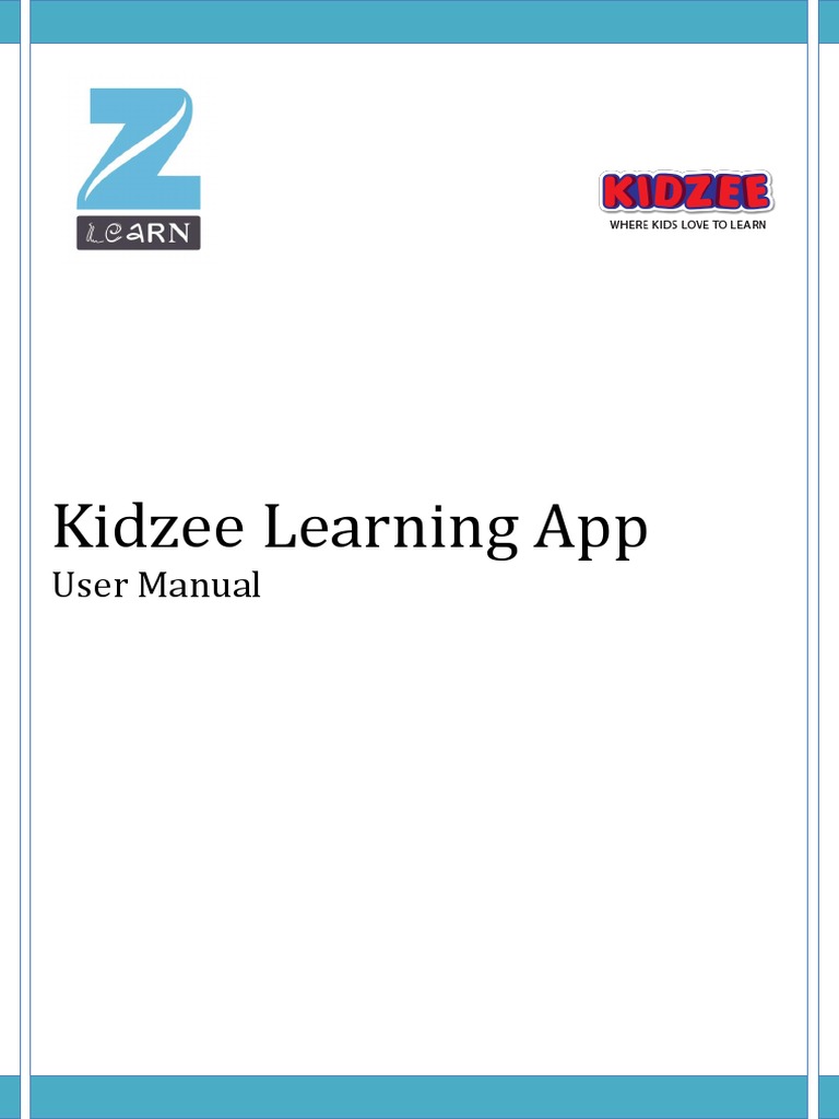 Kidzee Learning App User Manual | PDF | Mobile App | Software