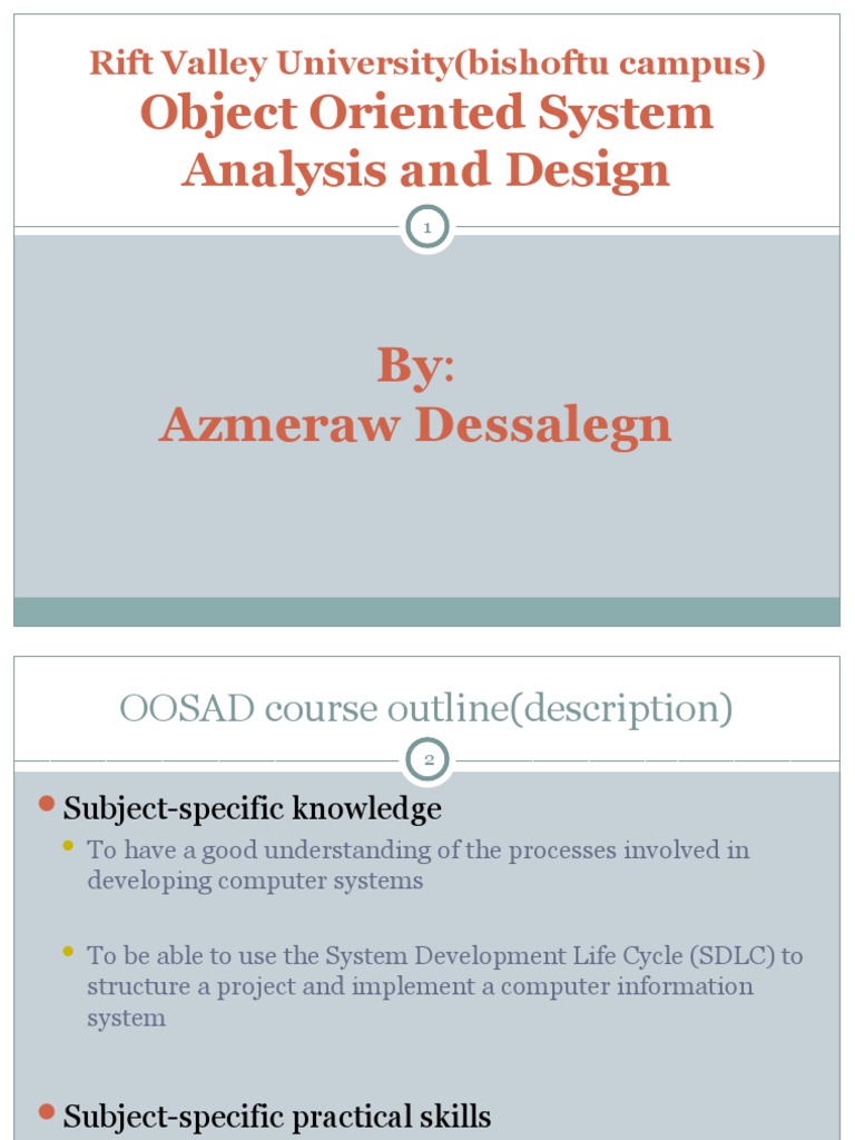 Object Oriented System Analysis and Design: By: Azmeraw Dessalegn | Download Free PDF | Method ...