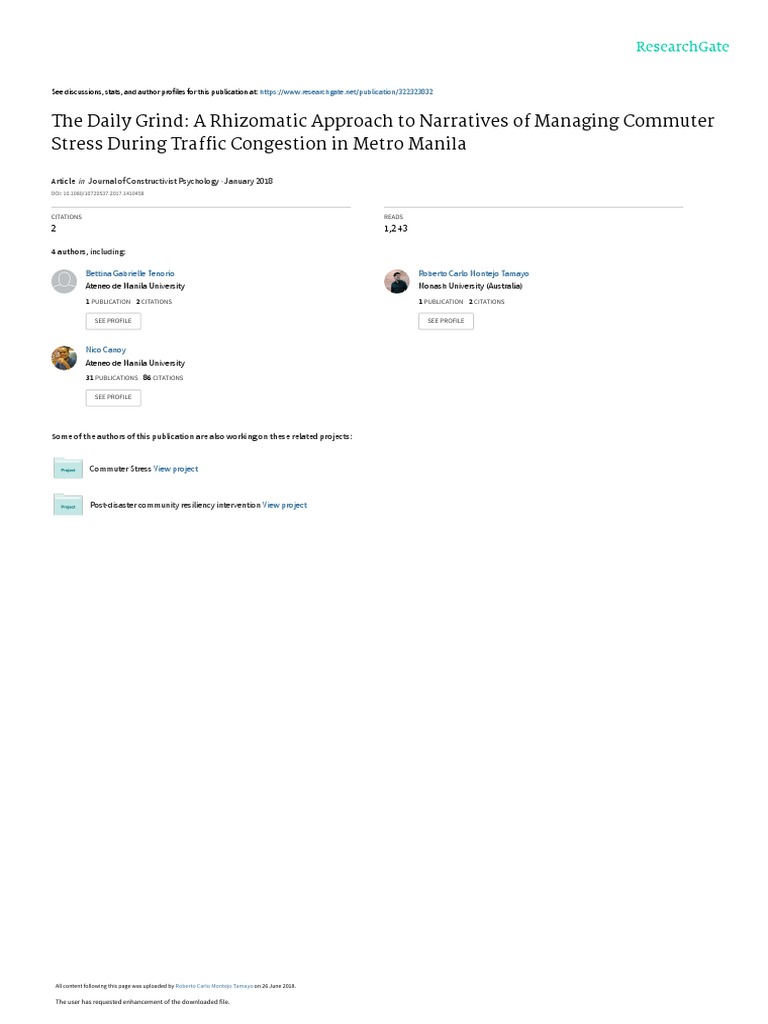 Commuter Stress | PDF | Stress (Biology) | Commuting