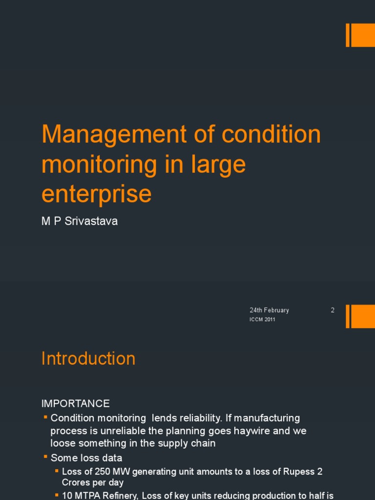 Management of Condition Monitoring in Large Enterprise | PDF