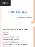 Health Education Lecture Notes Overview | PDF | Behavior | Behavioural ...