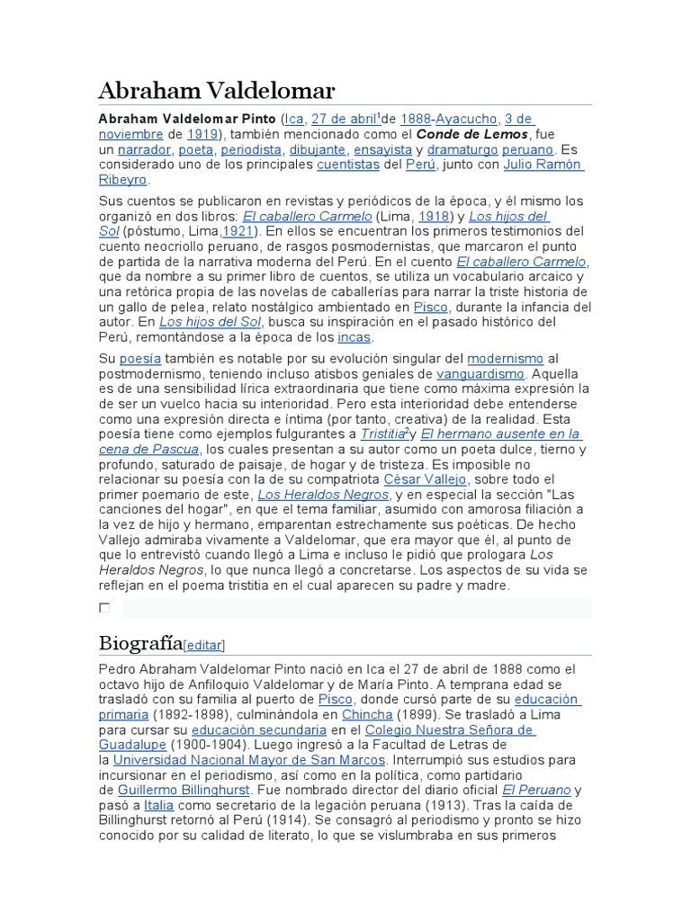 Abraham Valdedomar | PDF | Poesía