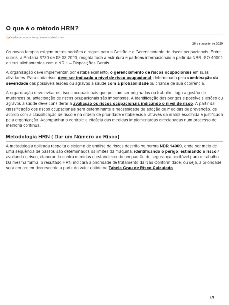 O que é o método HRN? Uma abordagem para quantificar e graduar riscos ...